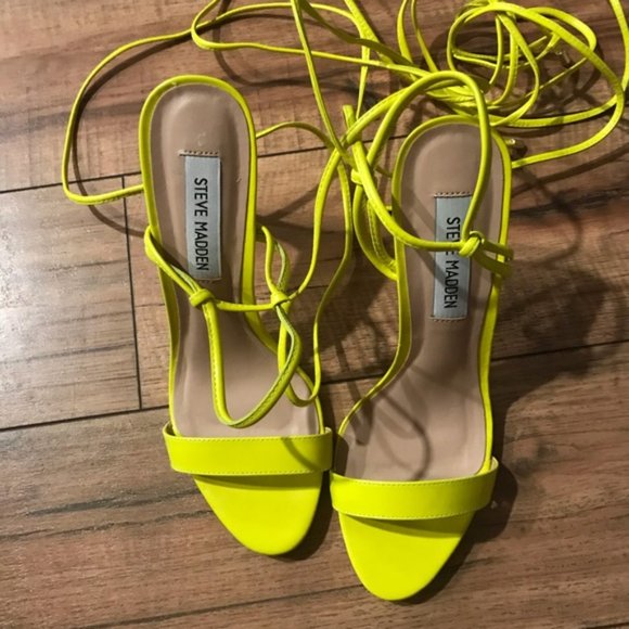 Steve Madden | Shoes | Steve Madden Neon Yellow Heels | Poshmark